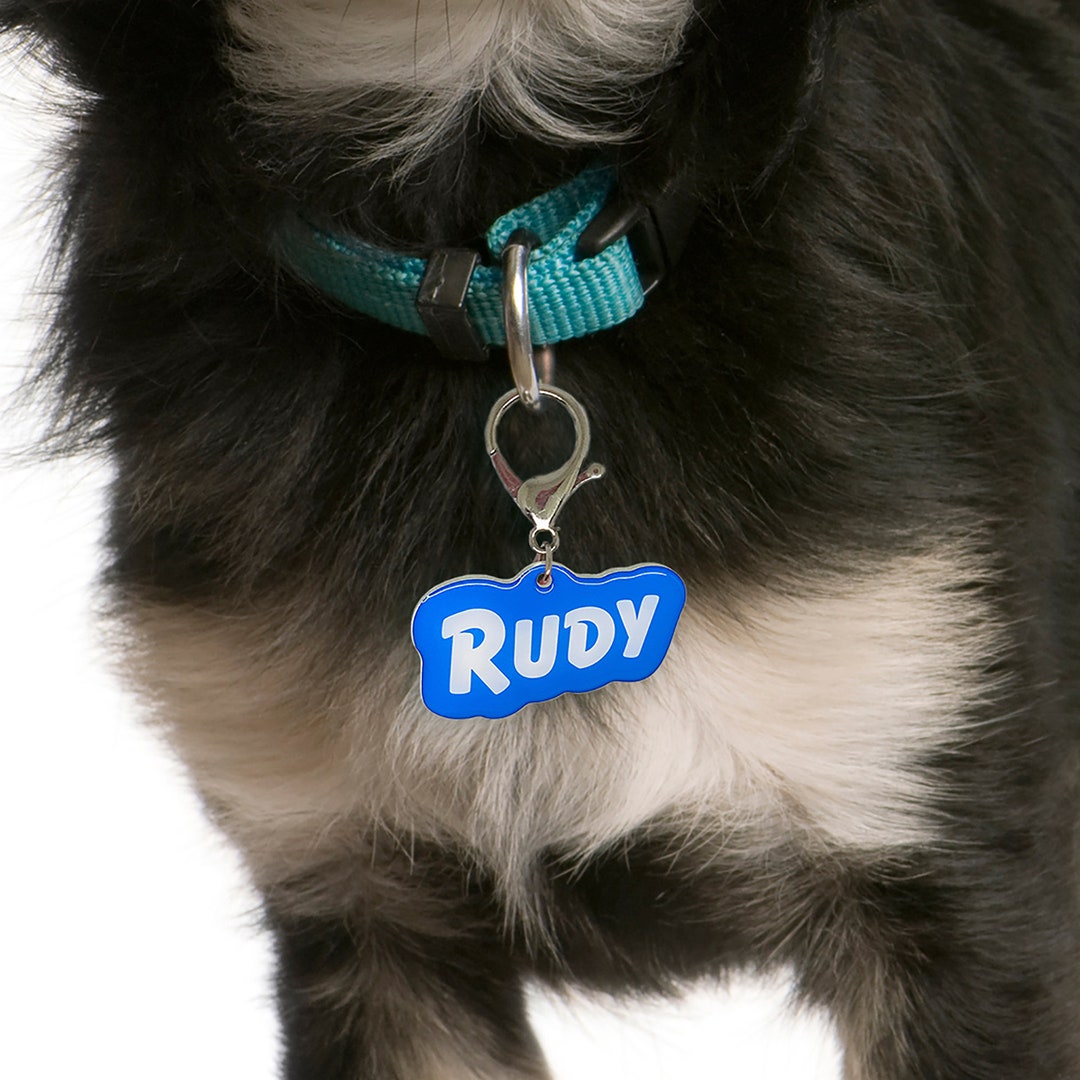 Personalized Dog Name Tags in Cute Goofy Font - Acrylic Custom Pet Tags ...