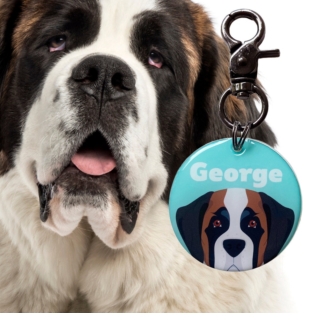 Saint Bernard Dog Name Tag: Breed Specific Acrylic Pet ID - Etsy