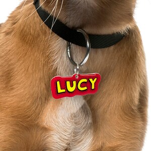 Superhero Comics Dog Name Tags by Bashtags - Etsy
