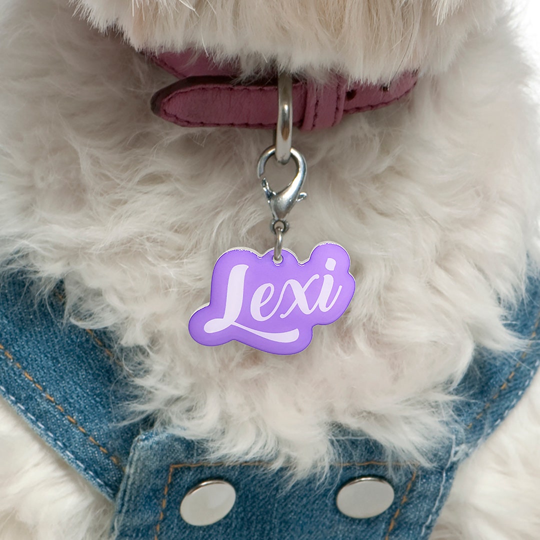 Creative Non-metal Dog Name Tags - Custom Acrylic, Love-script Font ...