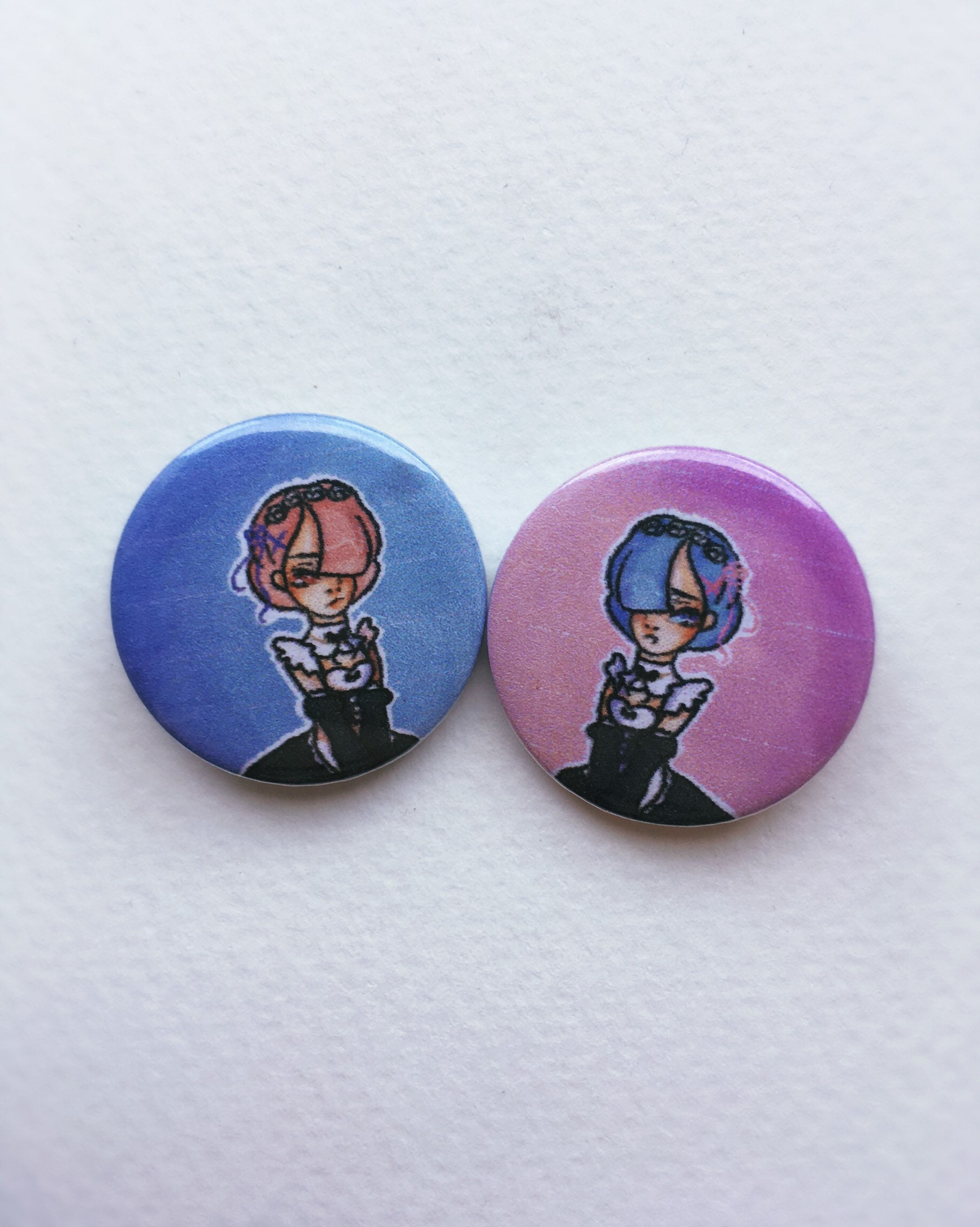 Re:zero Rem and Ram Badge Set - Etsy