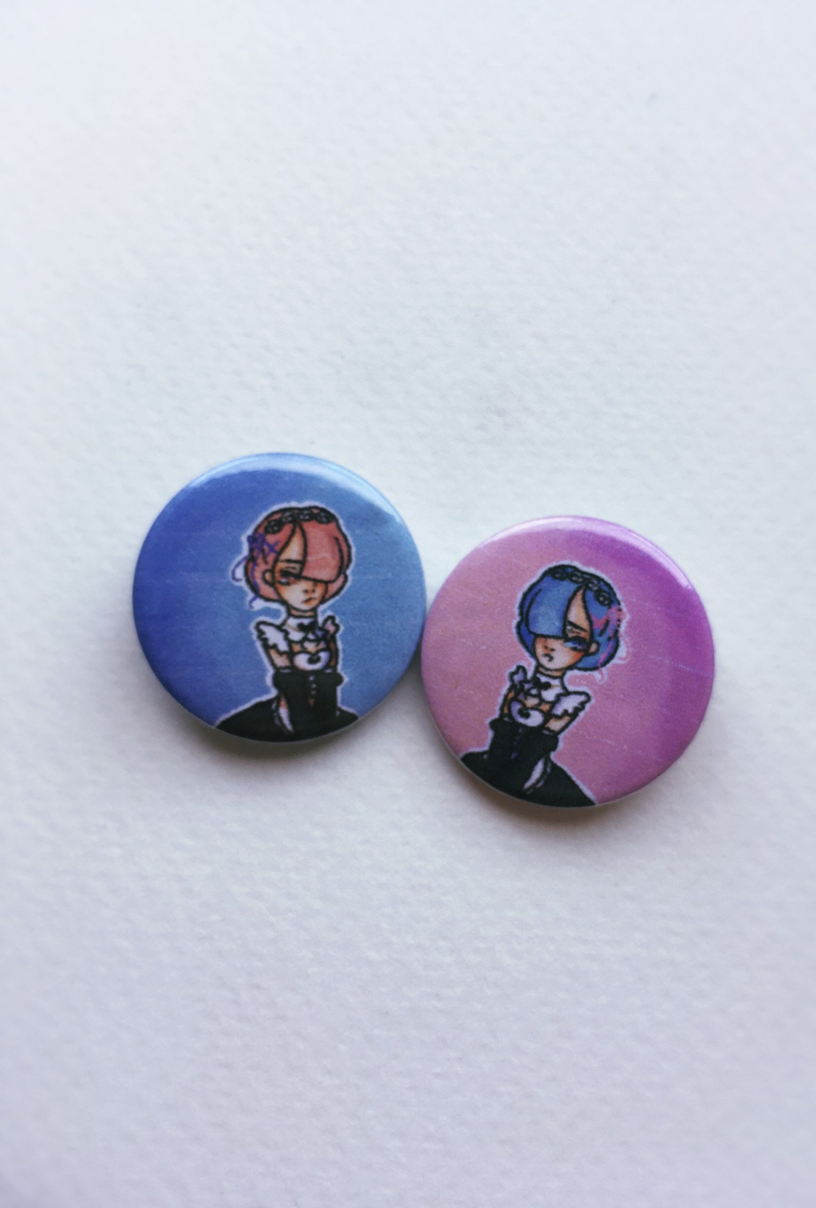 Re:zero Rem and Ram Badge Set - Etsy