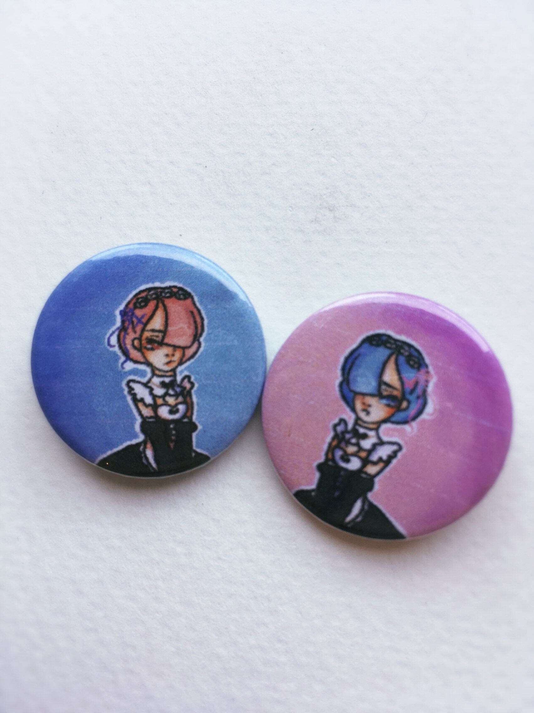 Re:zero Rem and Ram Badge Set - Etsy