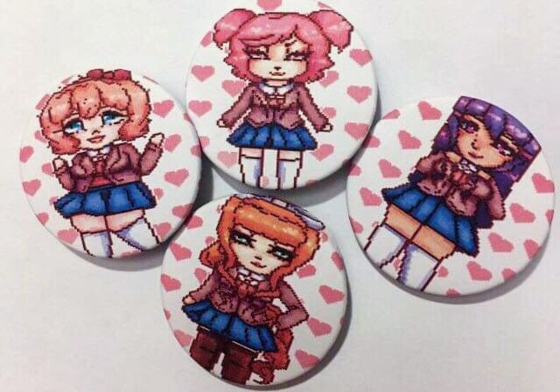 Pixel Doki Doki Literature Club 38MM Badges DDLC - Etsy