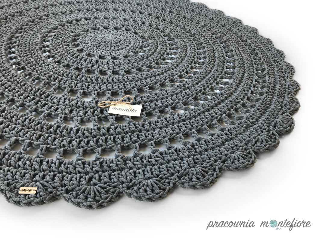 Handmade Rug Crochet Rug Round Rug Floor Rug Scandinavian Rug Carpet ...