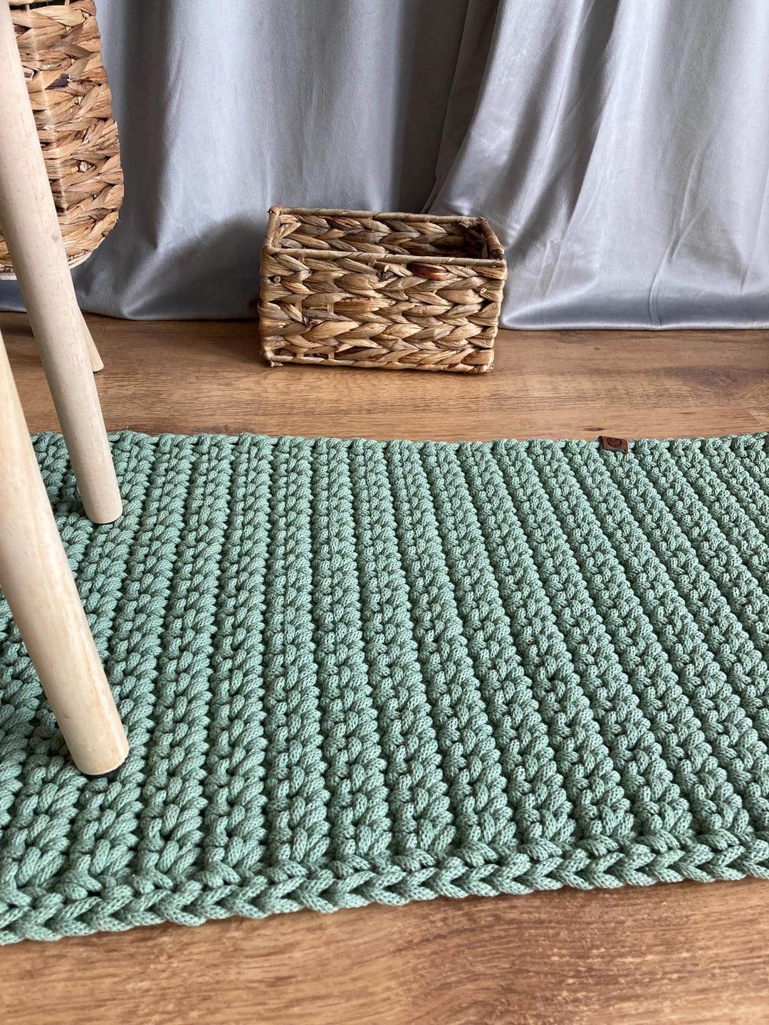 Handmade Rectangle Rug – Crochet Carpet, Sustainable Cotton - Etsy