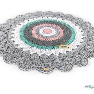 Crochet Rug Round Rug Nursery Rug Floor Rug Doily Rug Scandinavian Rug ...