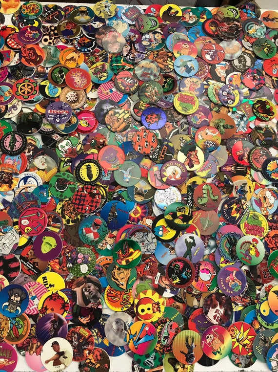 100 Miscellaneous Variety Pogs With 3 Slammers Plastic/metal | Etsy