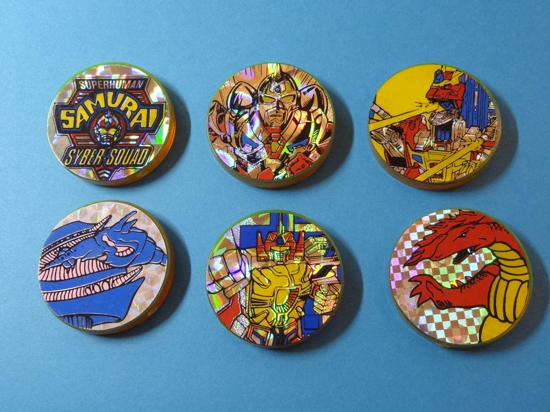Vintage Pogs Slammers: Samurai Superhuman Syber Squad, Set of 6 - Etsy