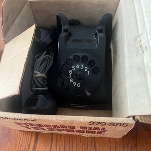 Vintage Black Rotary Telephone With Original Box - Etsy