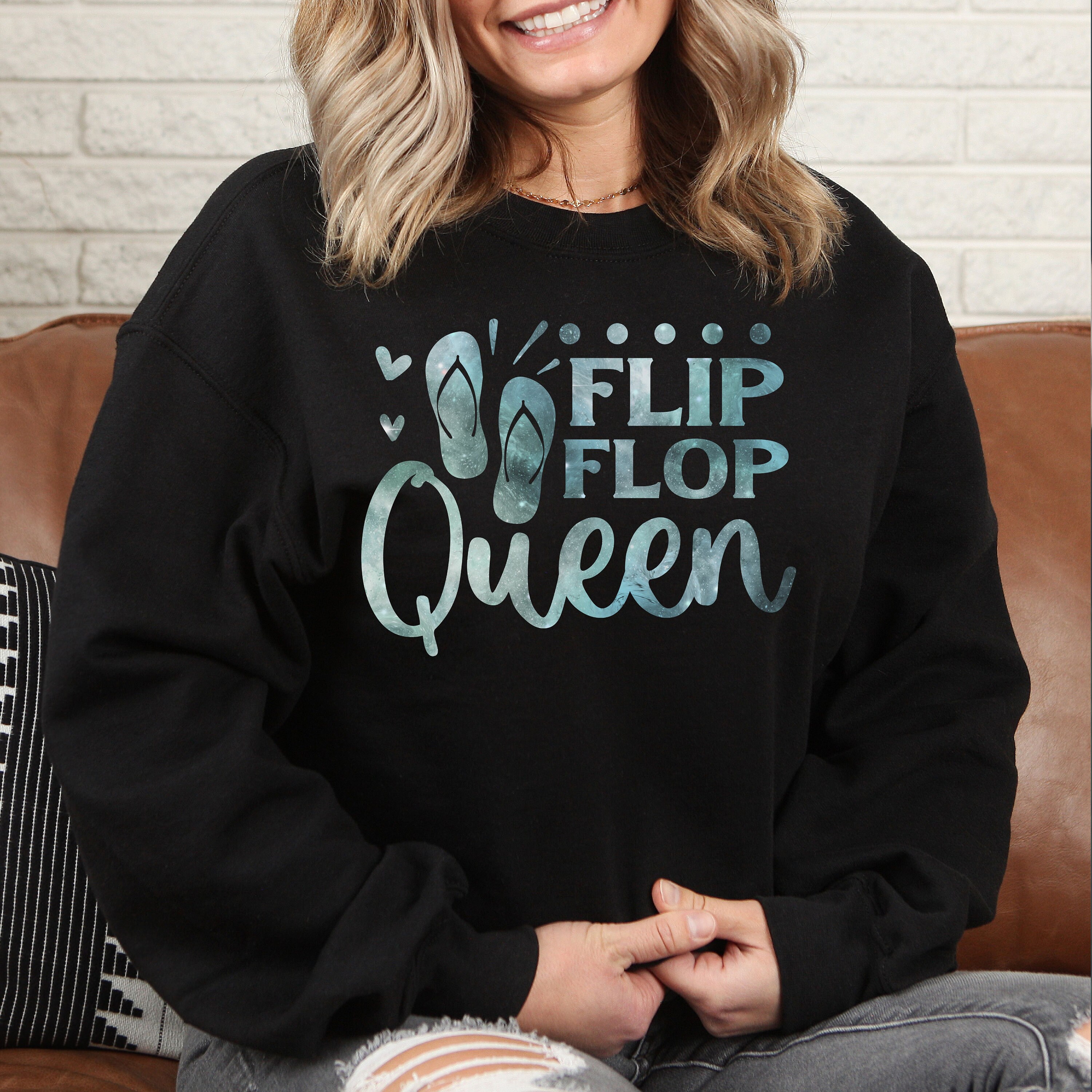 Flip Flop Queen Sweatshirt, Beach Sweatshirt, Women's Sweatshirt ...
