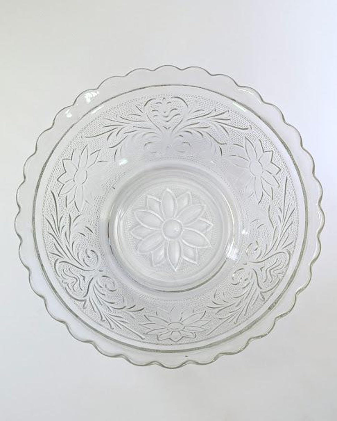 Vintage Anchor Hocking Sandwich Pattern Glass Clear Serving Bowl - Etsy