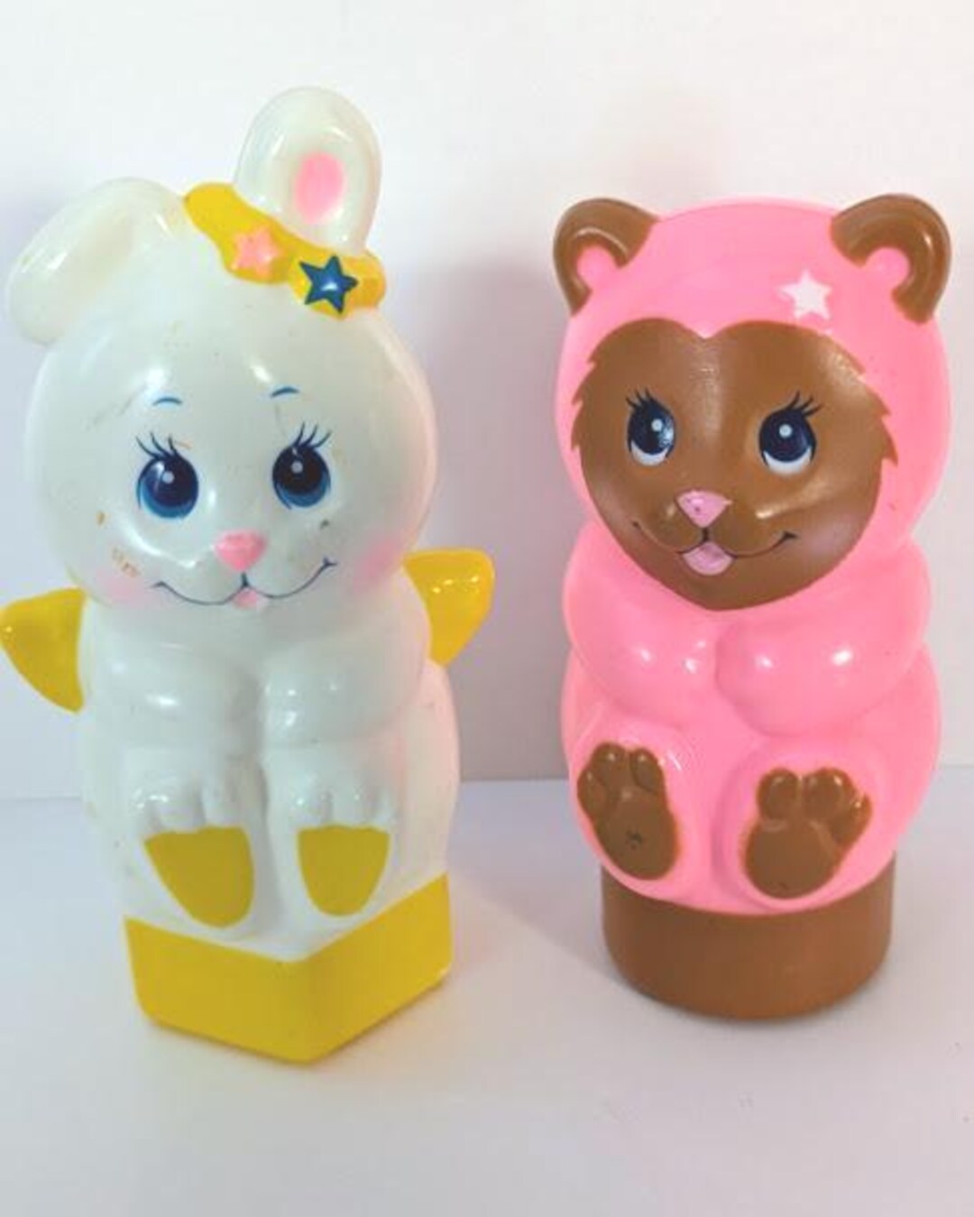 Vintage 1984 Mattel Angel Bunny and Angel Kitty Plastic Baby Rattles - Etsy