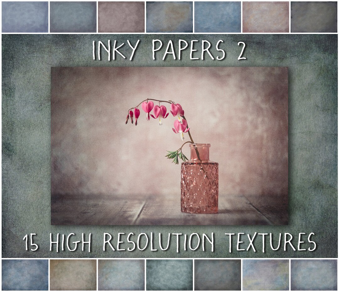 Digital Texture Overlays for Photographers, Inky Papers 2. - Etsy