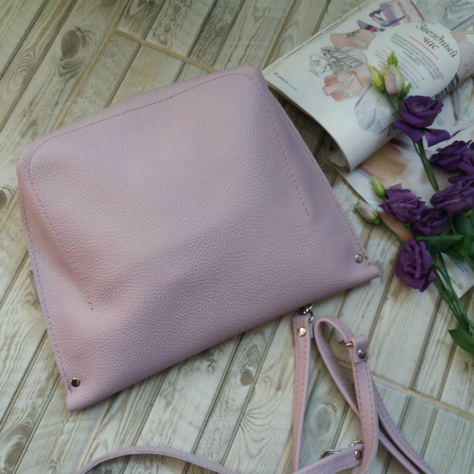 Lilac Leather Shoulder Bag Violet Leather Crossbody Bag - Etsy
