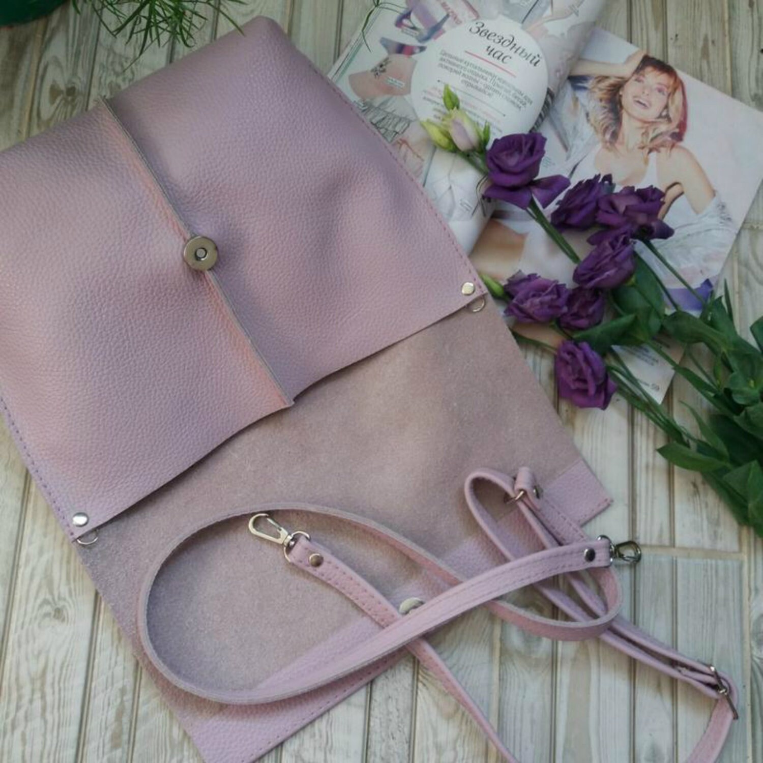 Lilac Leather Shoulder Bag Violet Leather Crossbody Bag - Etsy