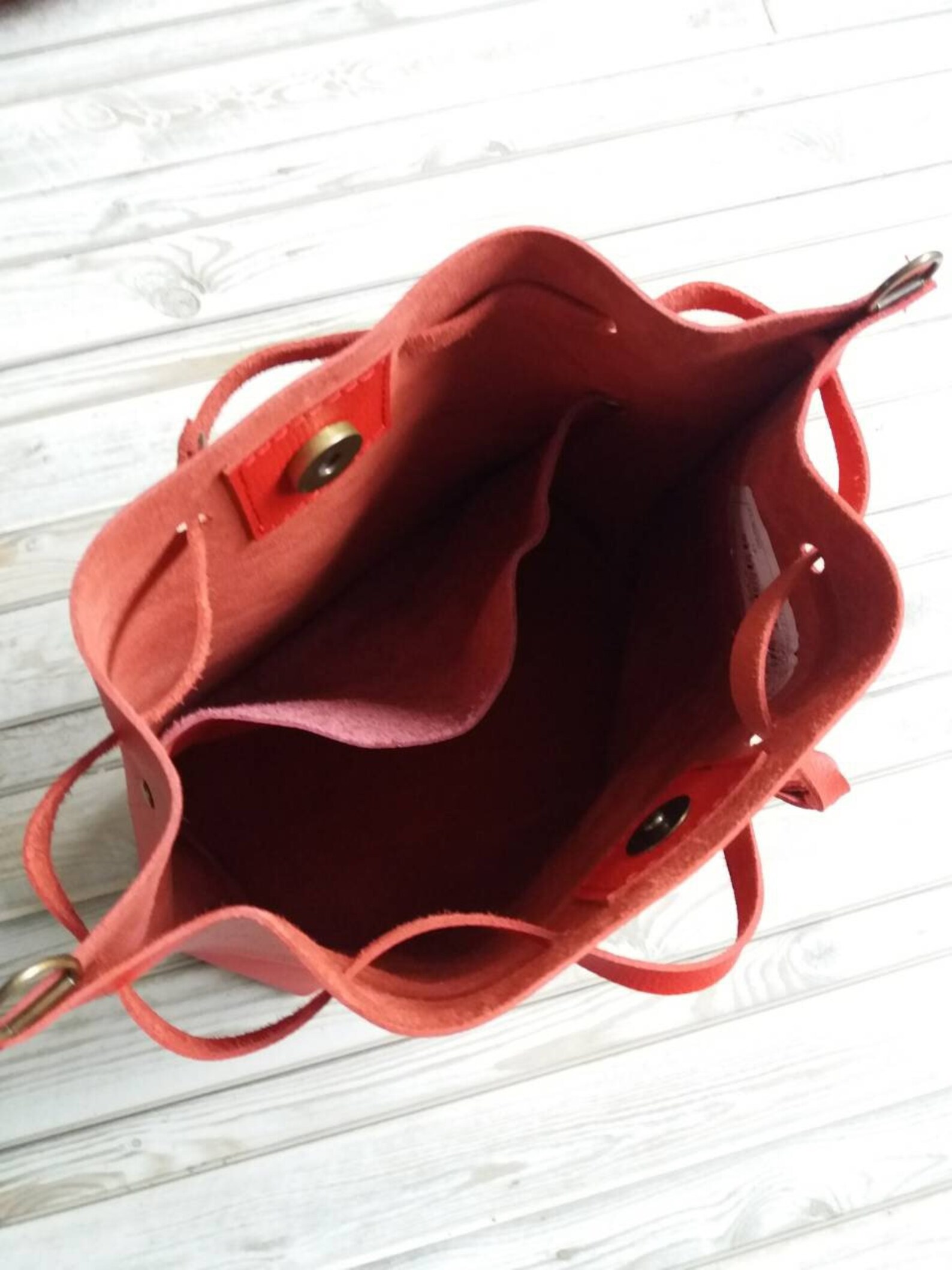Red Leather Bucket Bag Drawstring Bag Leather Crossbody Bag - Etsy