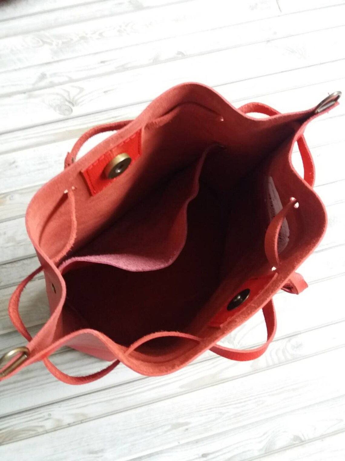 Red Leather Bucket Bag Drawstring Bag Leather Crossbody Bag - Etsy