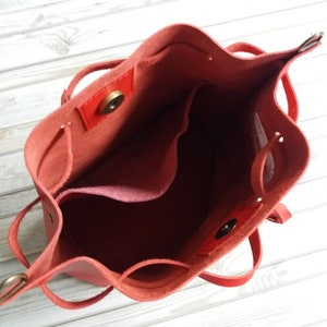 Red Leather Bucket Bag Drawstring Bag Leather Crossbody Bag - Etsy