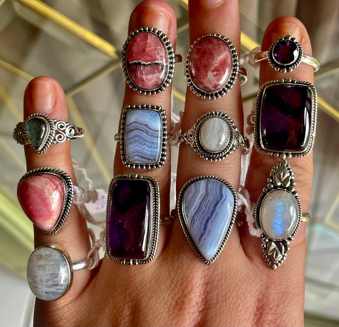 Gemstone Rings - Etsy UK