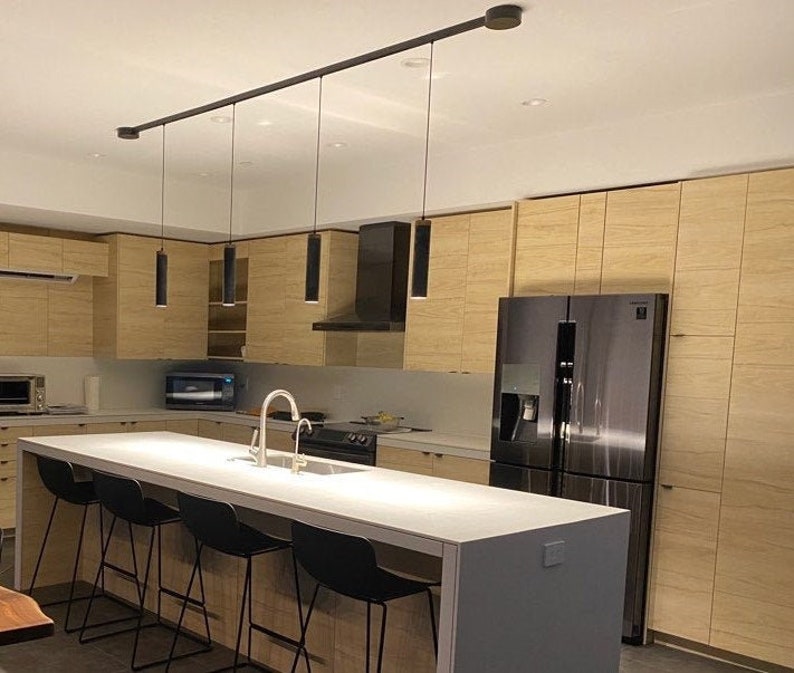 Modern Track Light Black With Walnut - Etsy