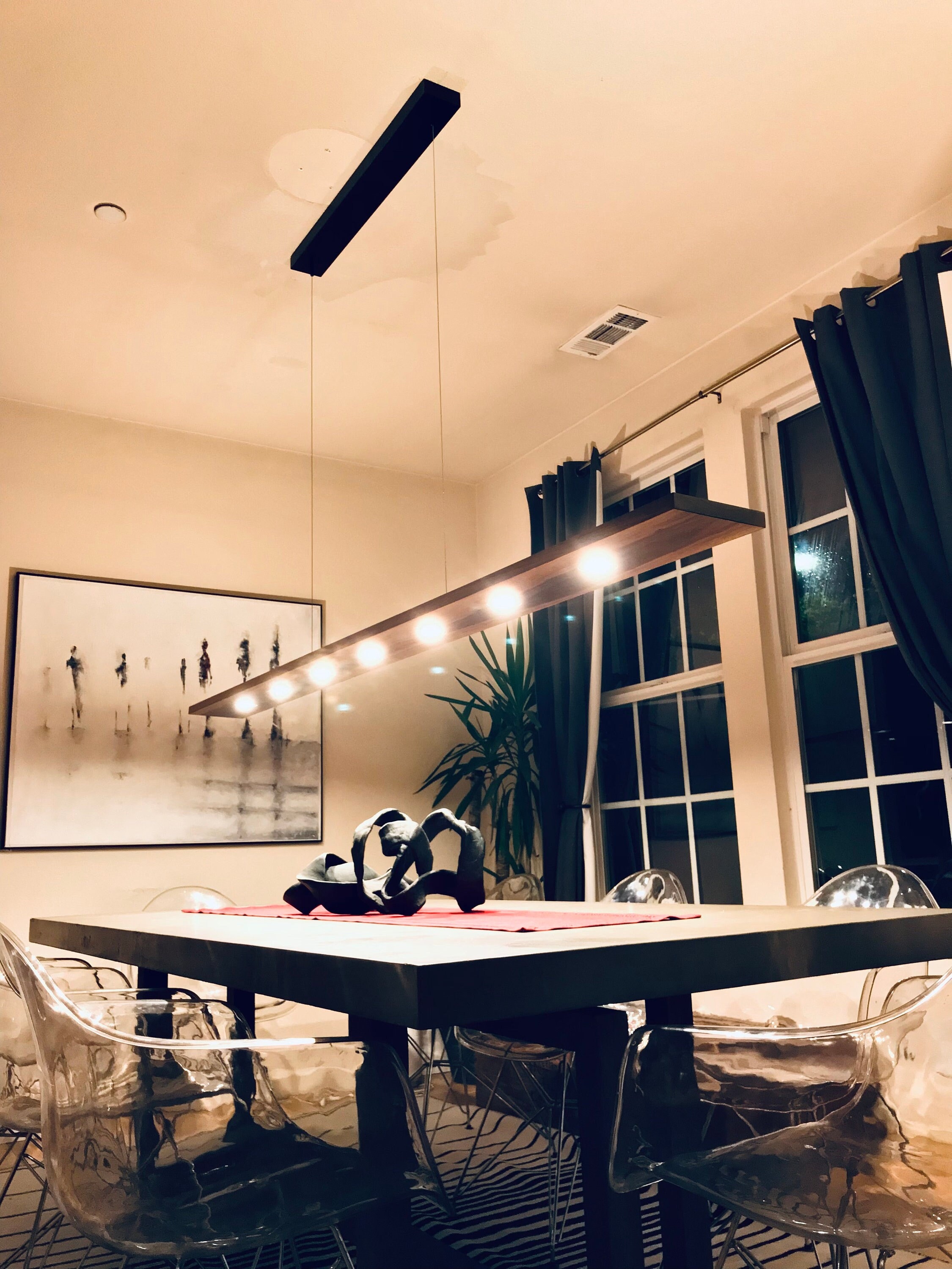 Track Lighting Over Dining Room Table