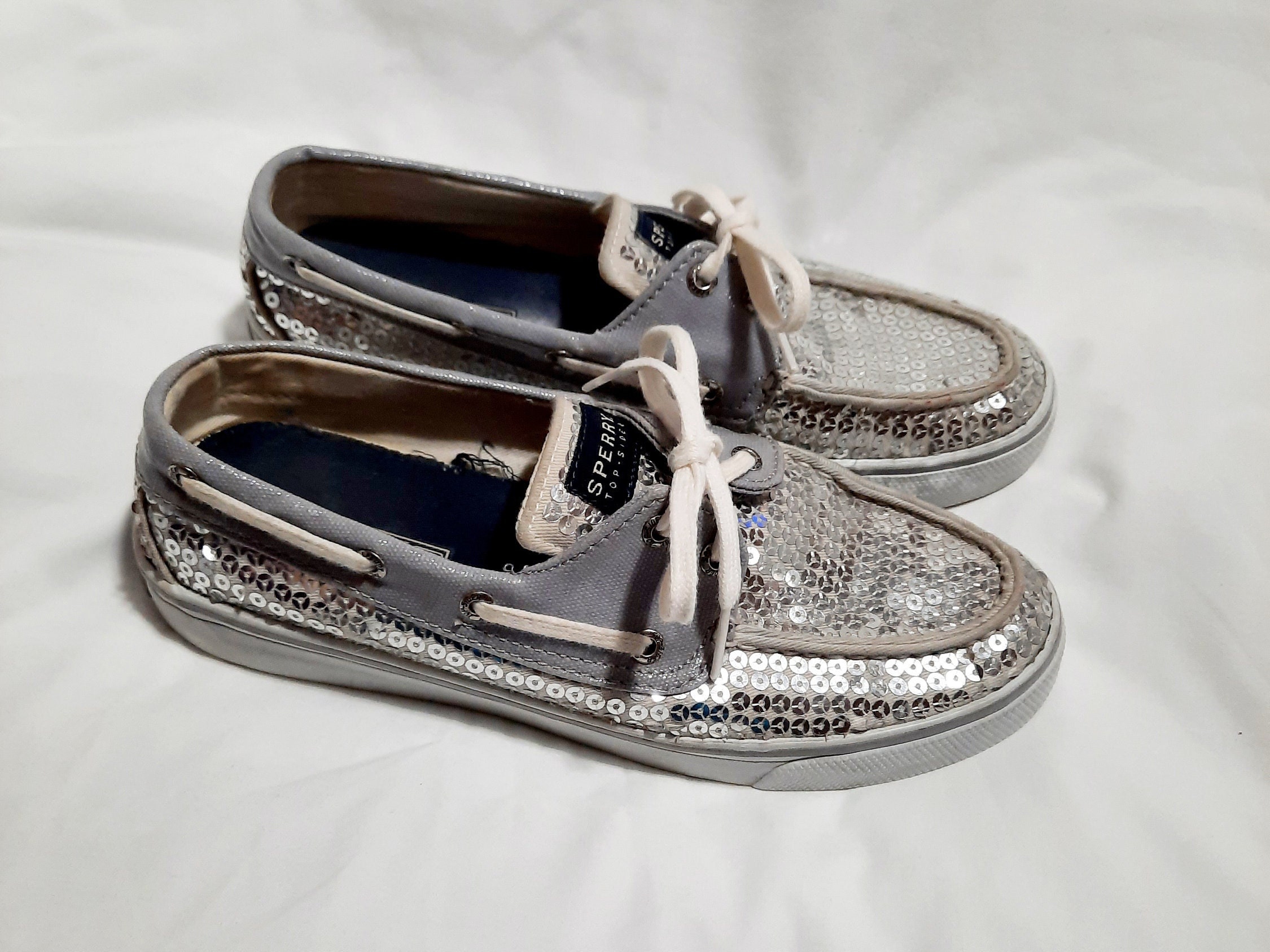 Silver Sequin Sperry Shoes