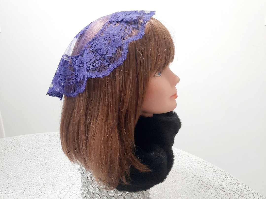 11-inch Purple Round Doily Style, Chapel Cap Veil, Princess Style ...