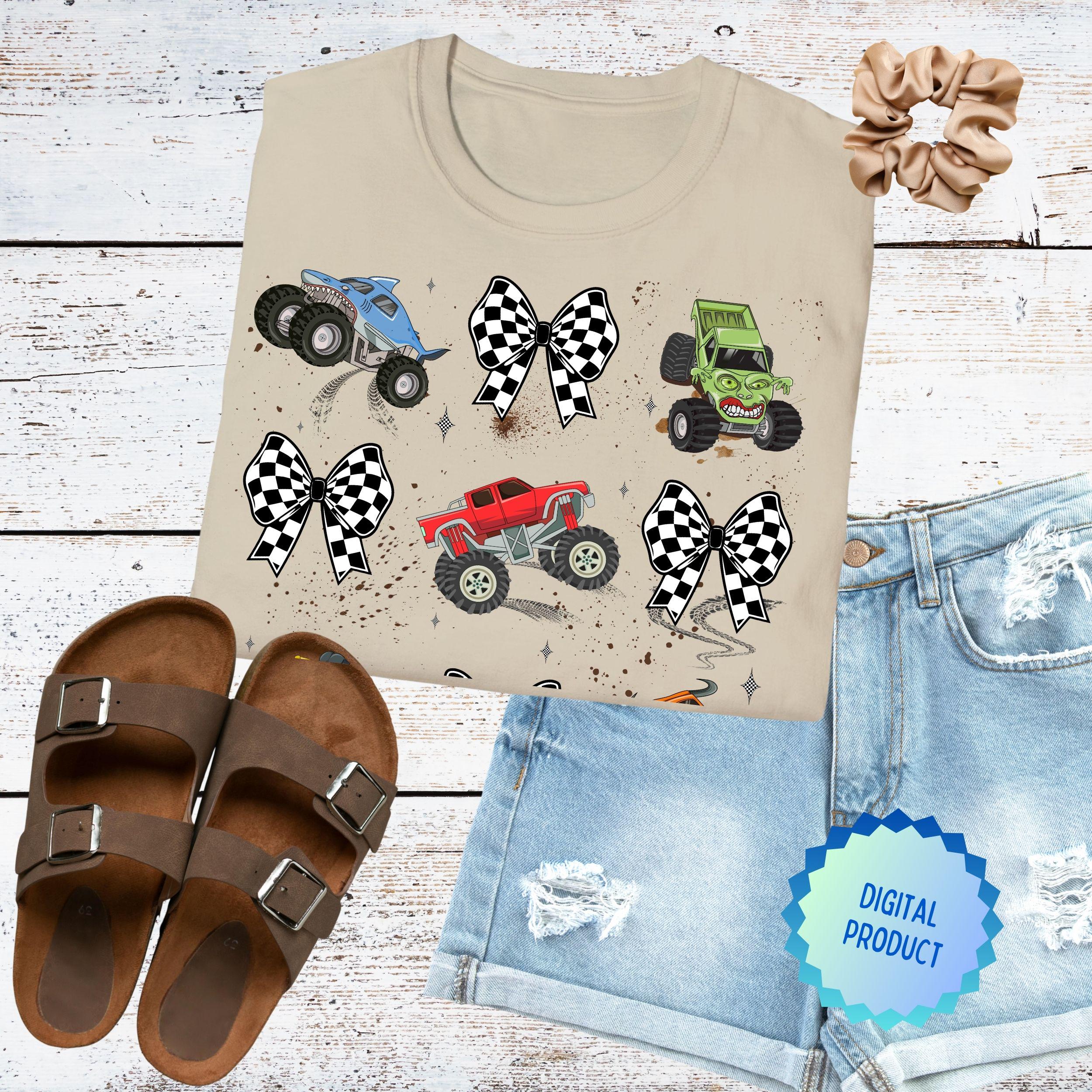 Coquette Monster Truck PNG Boy Mom Checkered Design Png Monster Jam Mom ...