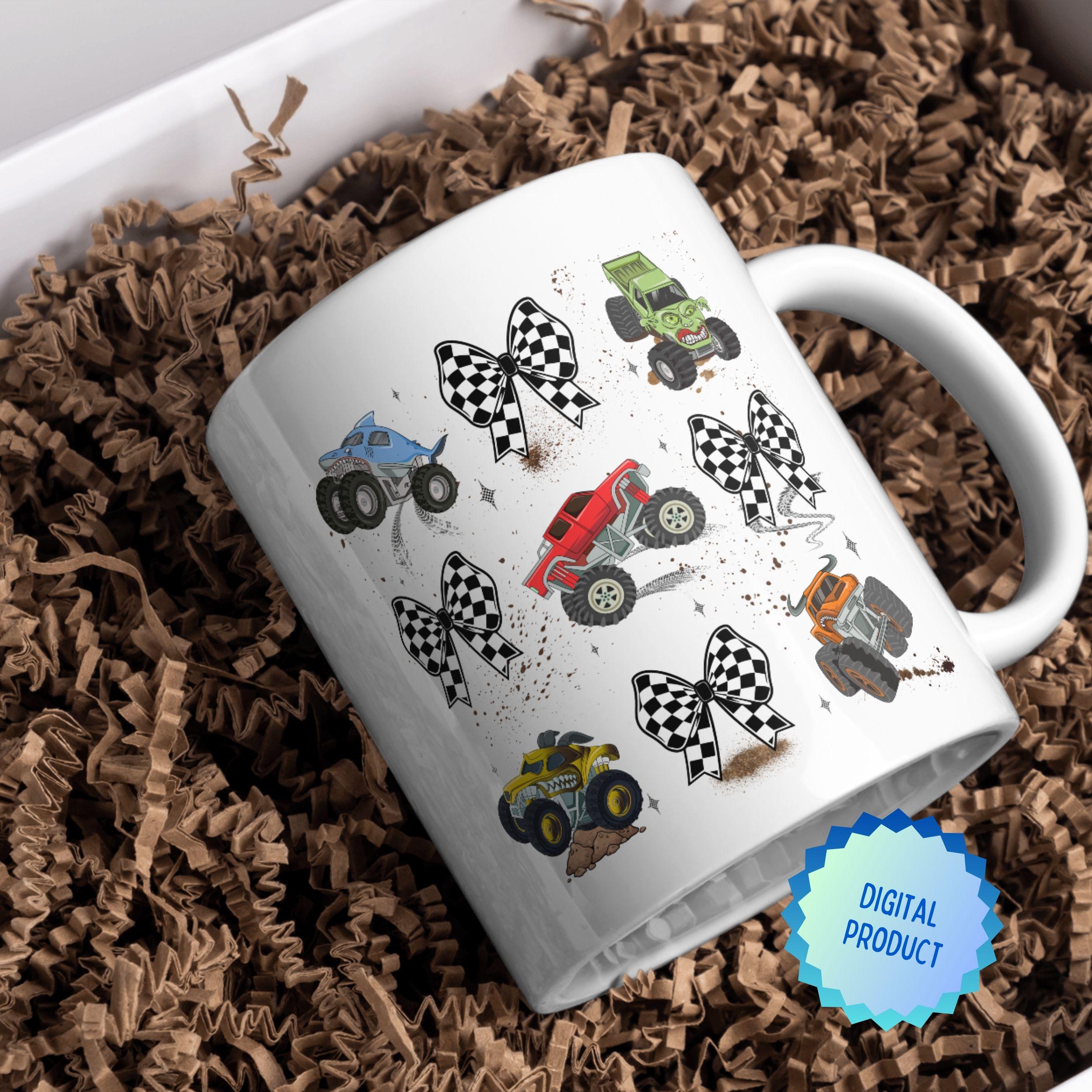 Coquette Monster Truck PNG Boy Mom Checkered Design Png Monster Jam Mom ...