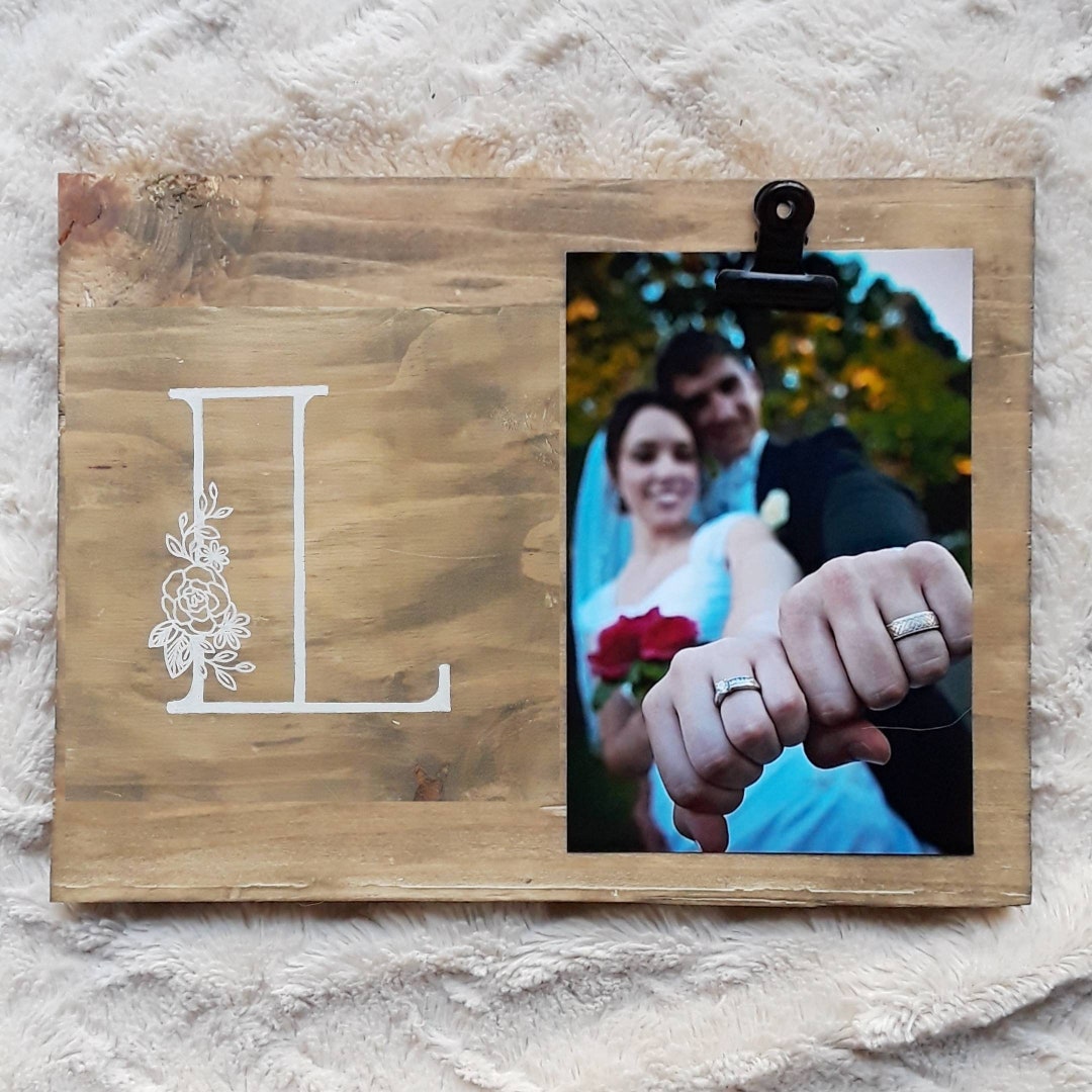 Custom Photo Frame | Wood Sign | Monogram Sign | Custom Hand Lettered ...