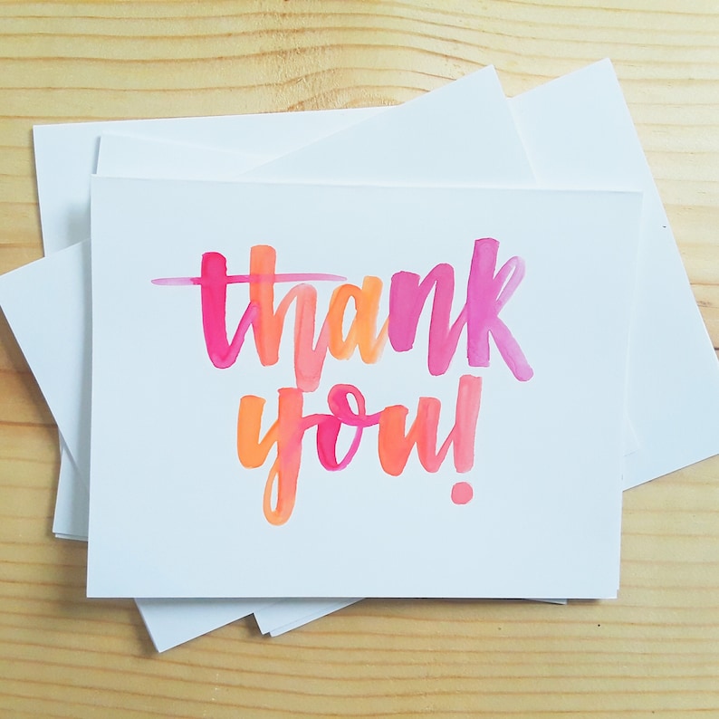 Note Cards Thank You Notes Set of 5 Hand Written - Etsy