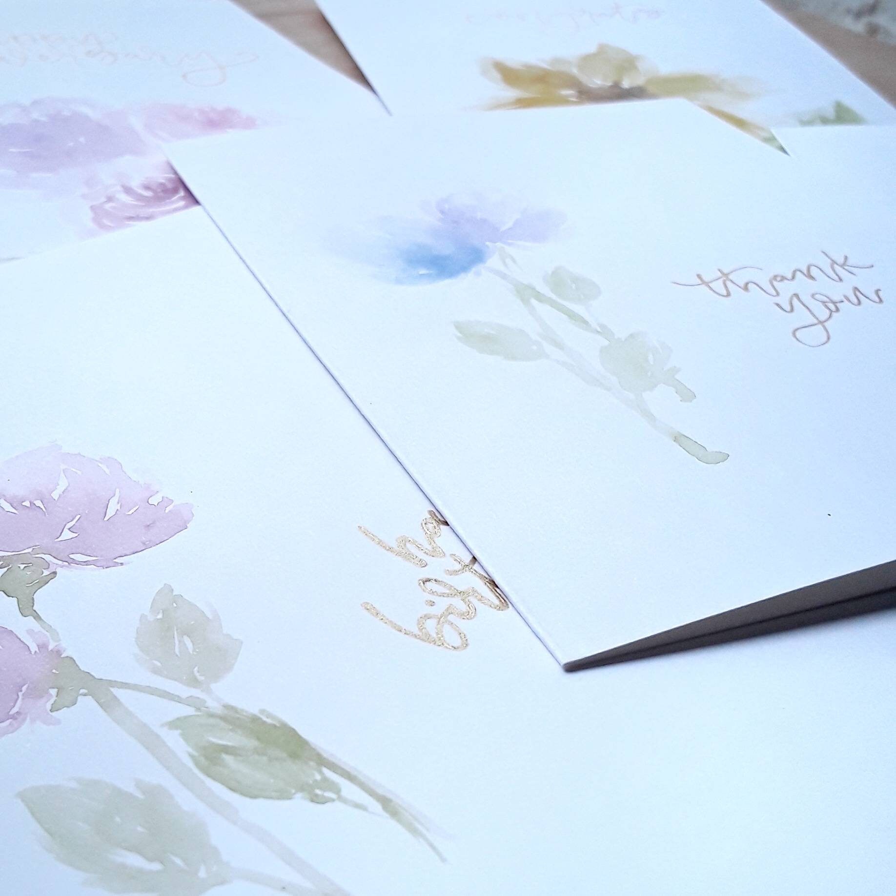 Watercolor Note Cards Hand Painted Watercolor Flower Cards - Etsy