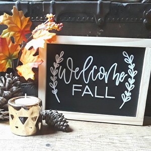 Fall Sign | Small Chalkboard Sign | Fall Decor | Welcome Fall | Hand ...