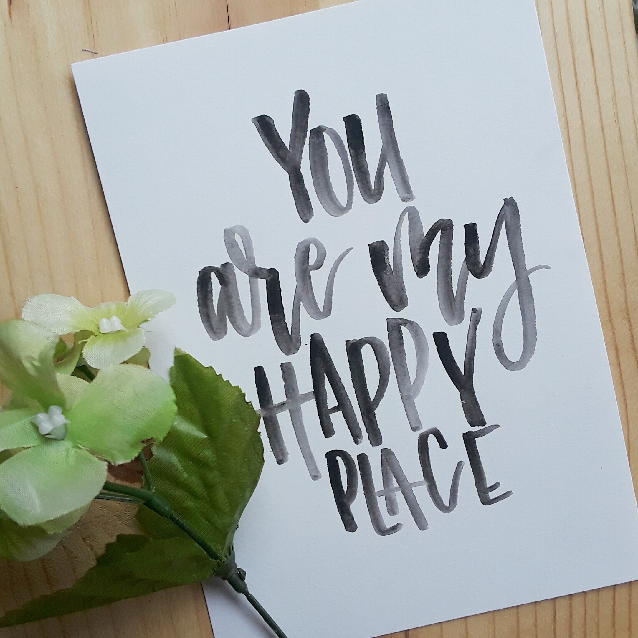 Hand Written Watercolor You Are My Happy Place | Etsy