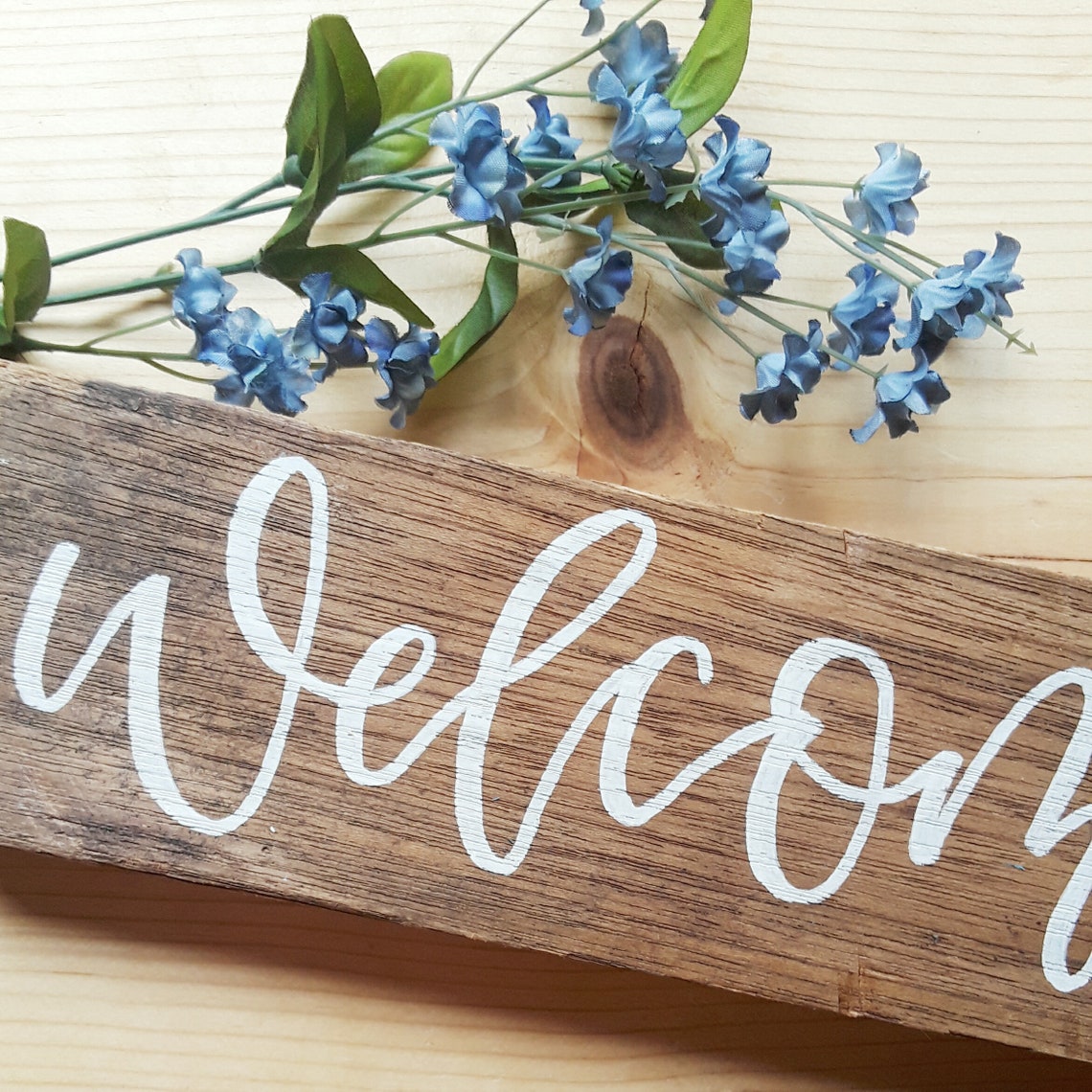 Welcome Reclaimed Wood Sign Small Sign Hand Lettered - Etsy