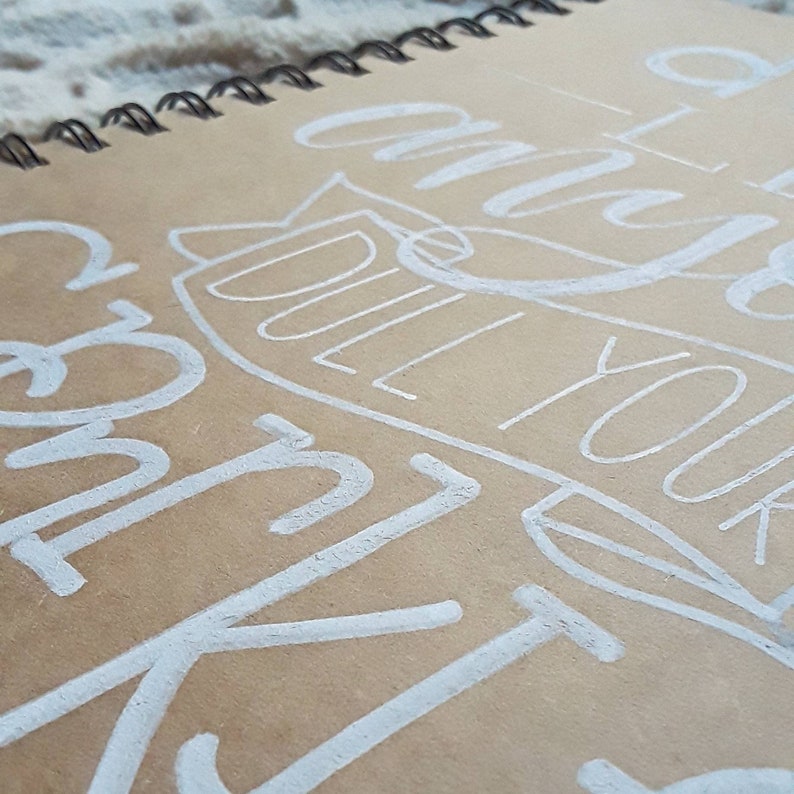 Custom Notebook Cover | Notebook Art | Hand Lettered Book Cover | Hand ...