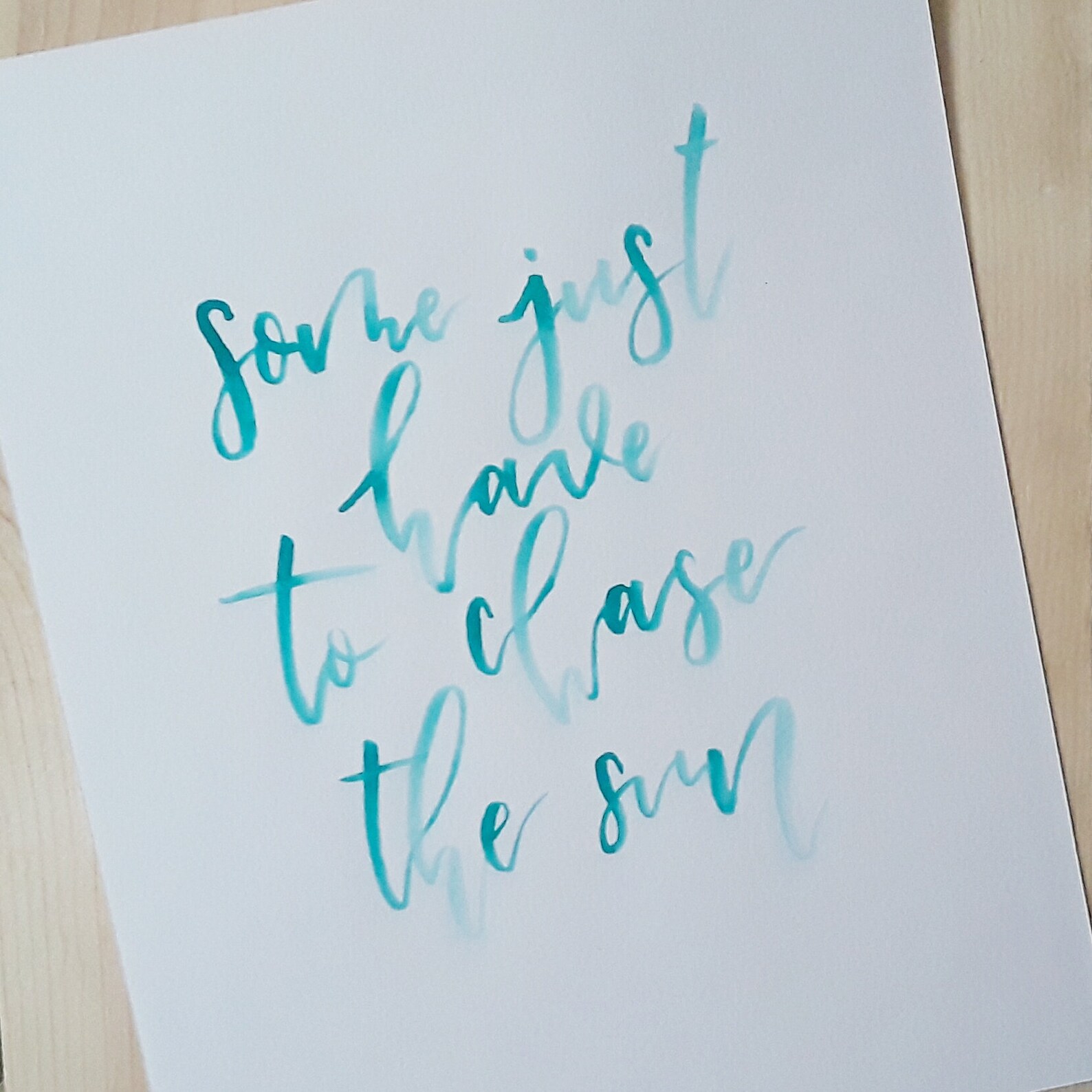 Watercolor Quote Lyrics Chase the Sun Calligraphy | Etsy