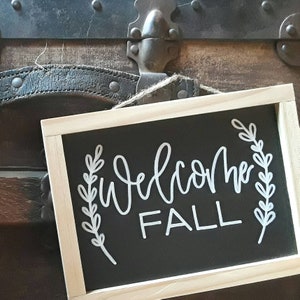 Fall Sign | Small Chalkboard Sign | Fall Decor | Welcome Fall | Hand ...