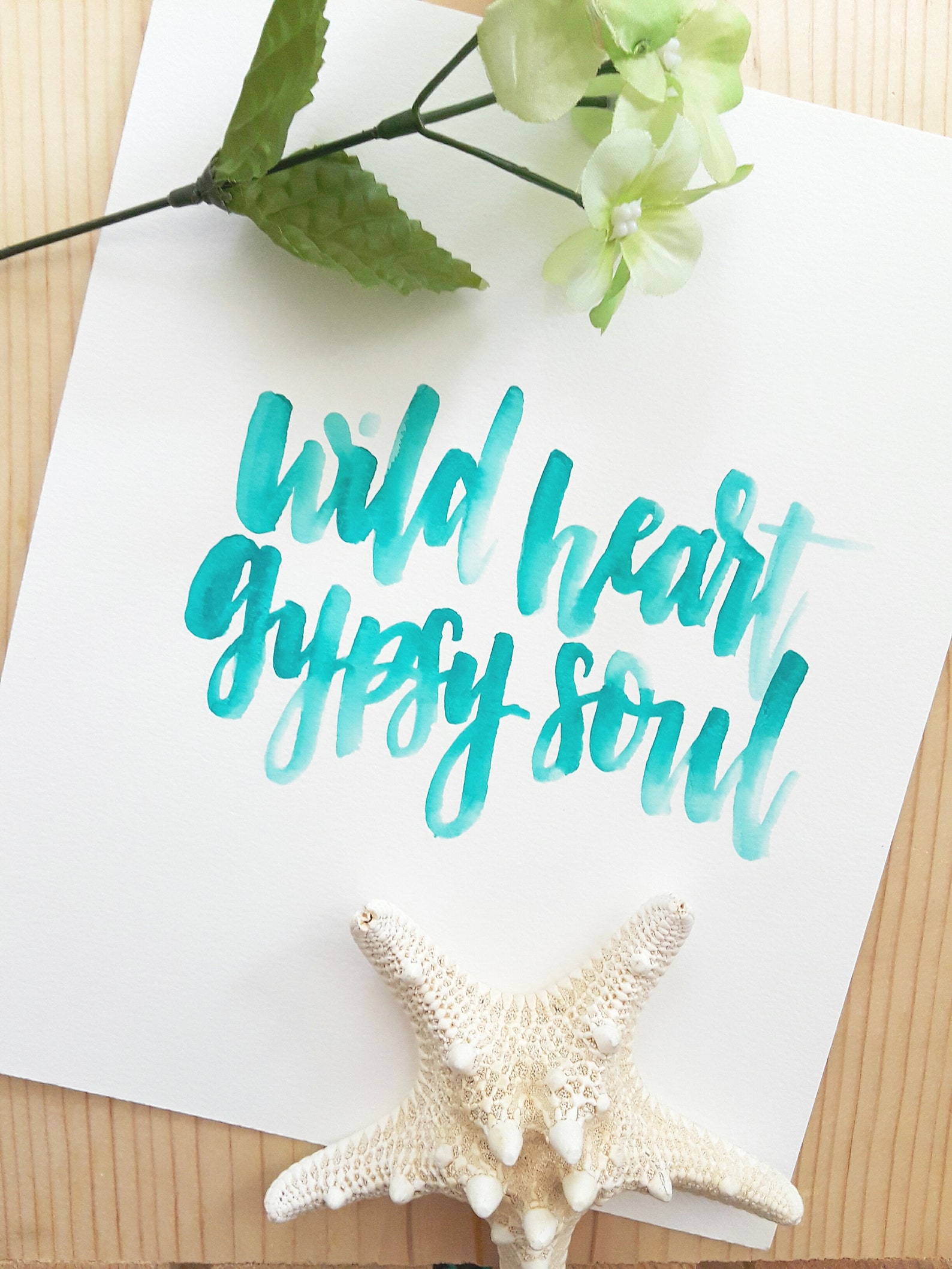 Hand Written | Watercolor | Gypsy Soul | Calligraphy | Home Decor ...