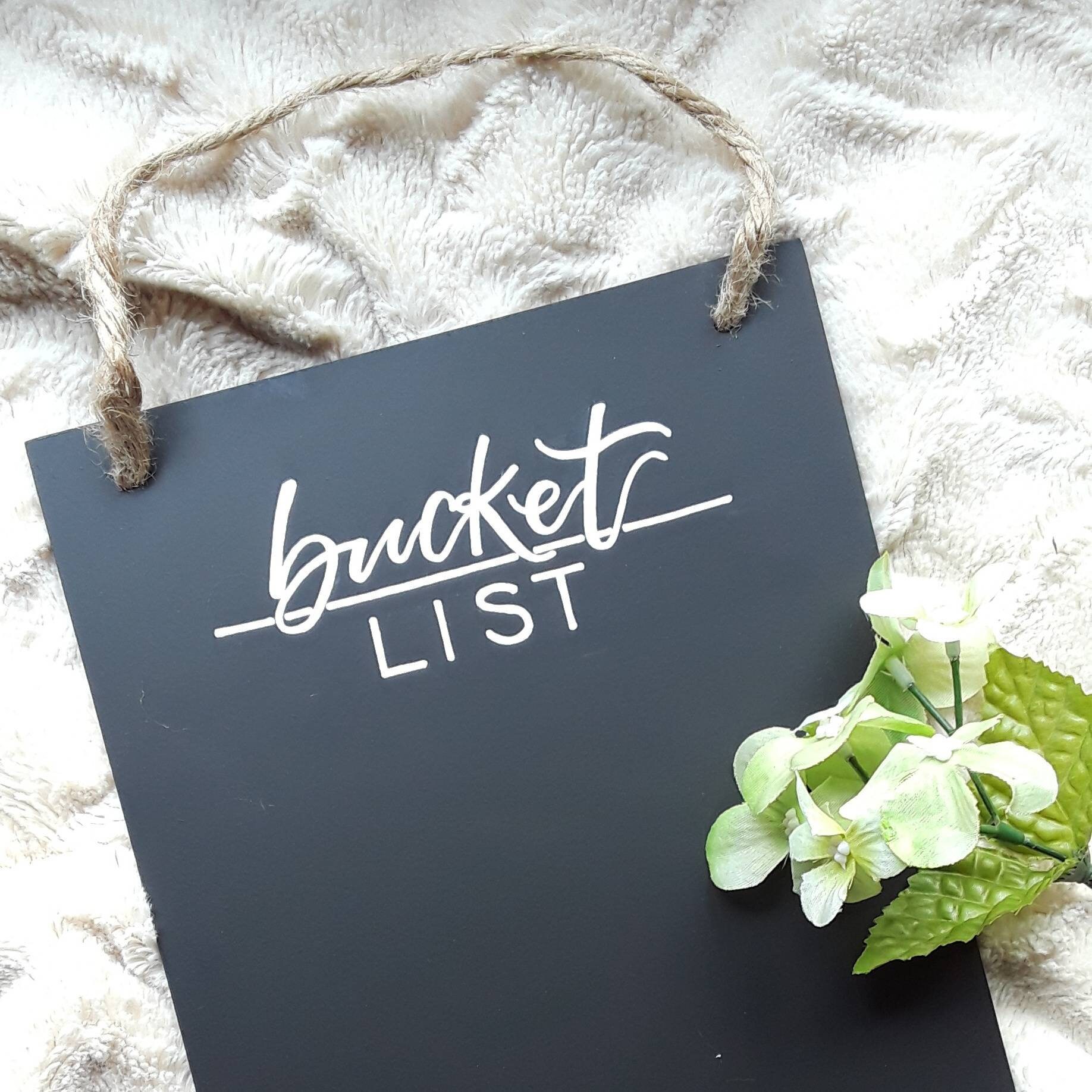 Chalkboard Sign Bucket List Hand Lettered Sign Custom | Etsy