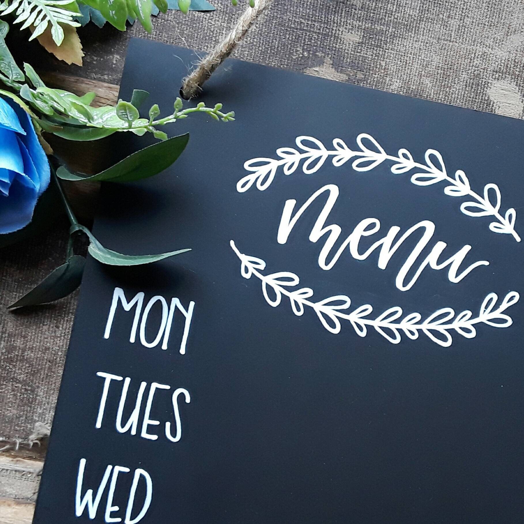 Kitchen Menu Chalkboard Weekly Menu Farmhouse Decor Hand | Etsy