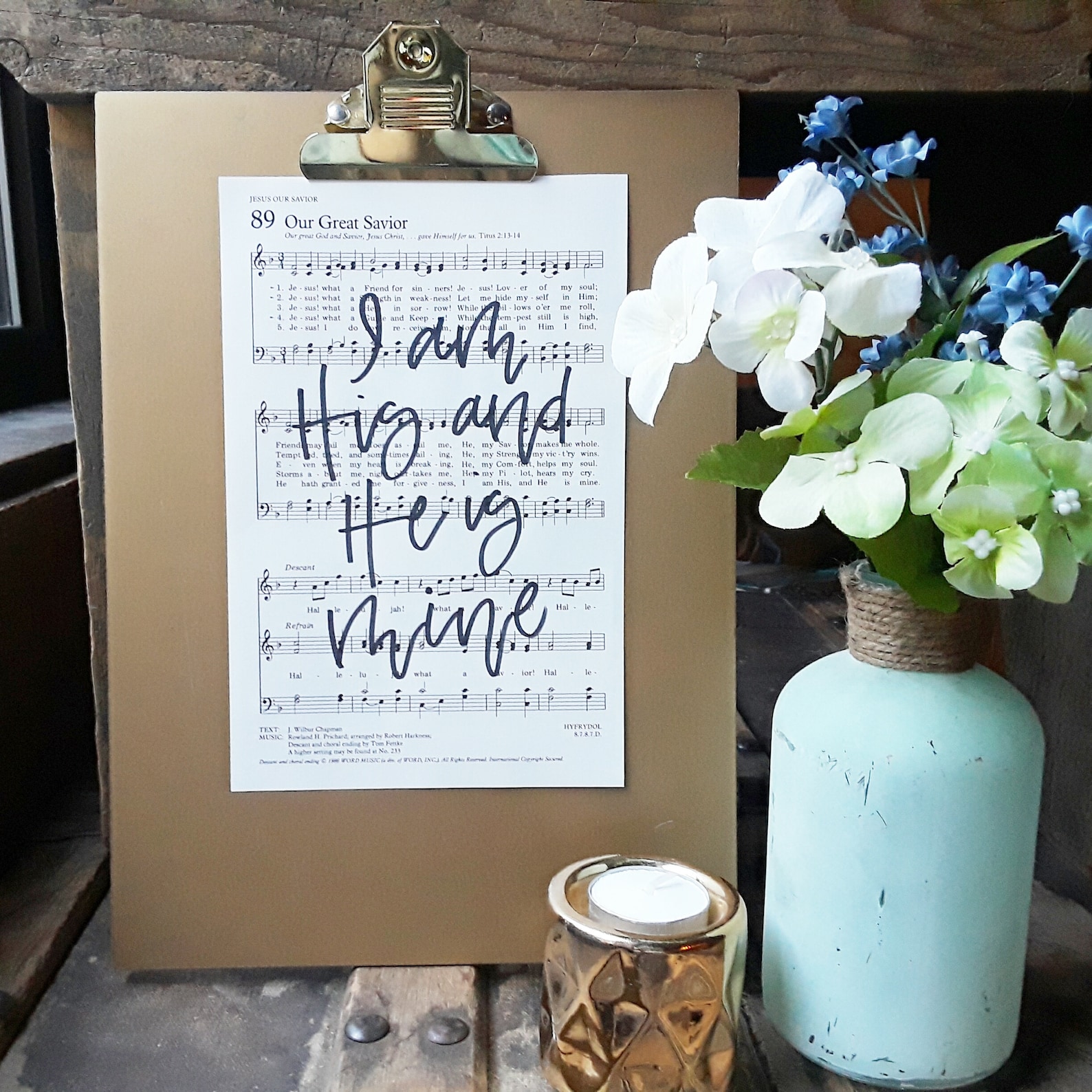 Hymn | Hand Lettered | Our Great Savior | I Am His and He is Mine ...