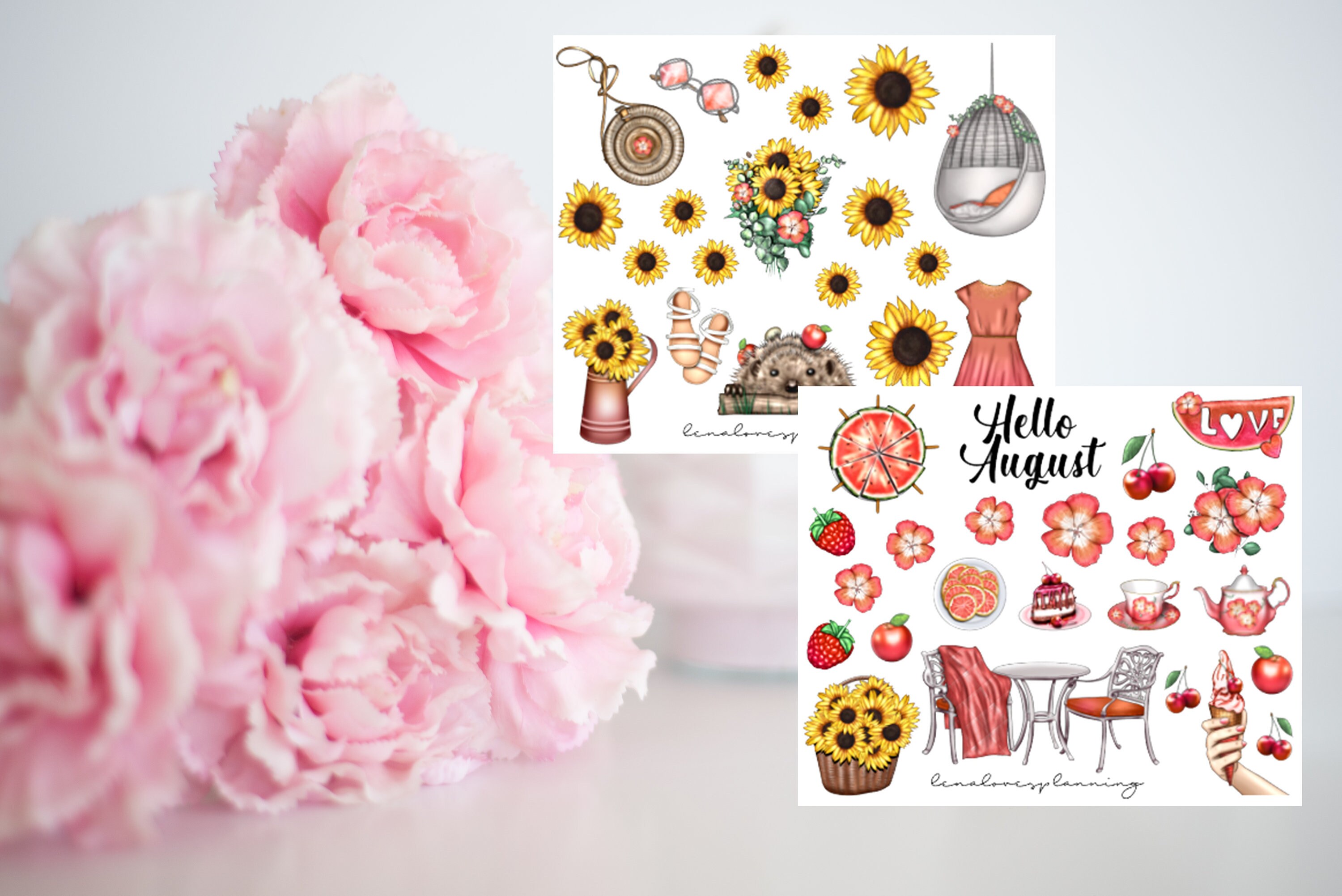 Planner Sticker Hello August Bullet Journal stickers Decorative ...