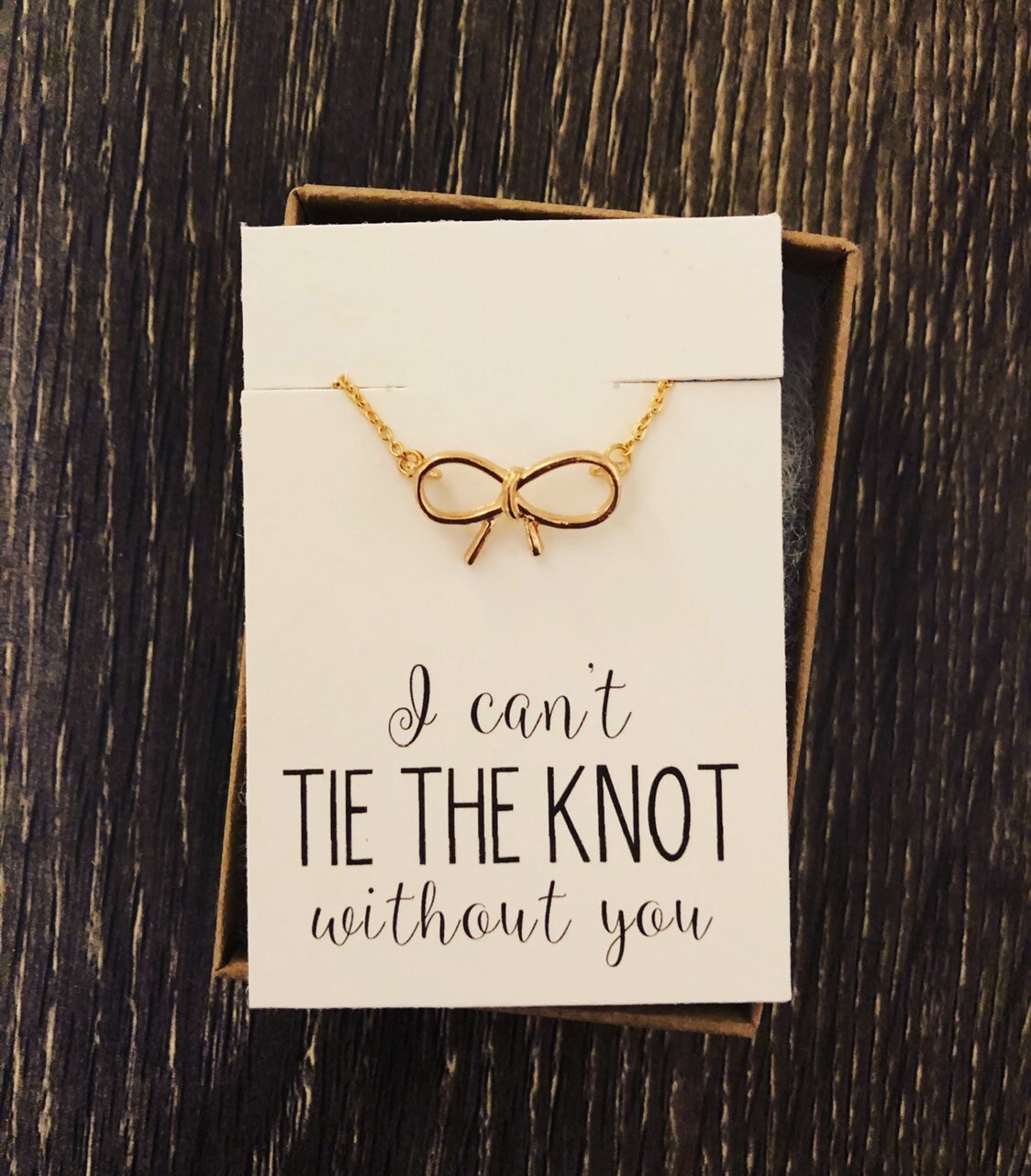 I Couldnt Tie the Knot Without You Bow Necklace Bridesmaid | Etsy