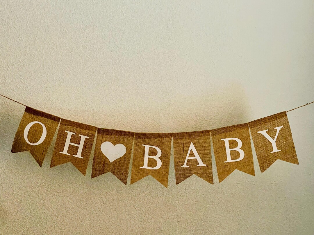 Oh Baby Banner, Baby Shower Banner, Burlap Banner, Name Banner, Oh Baby ...