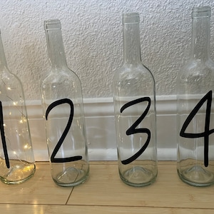 Wedding Table Numbers Centerpiece, Light up Wine Bottle- Cork Lights ...