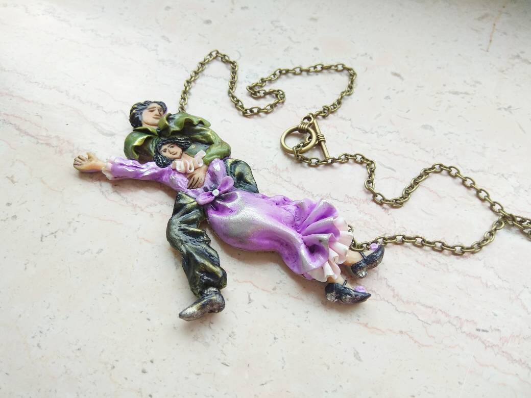 Marc Chagall the Walk Painting Necklace Statement Colorful - Etsy
