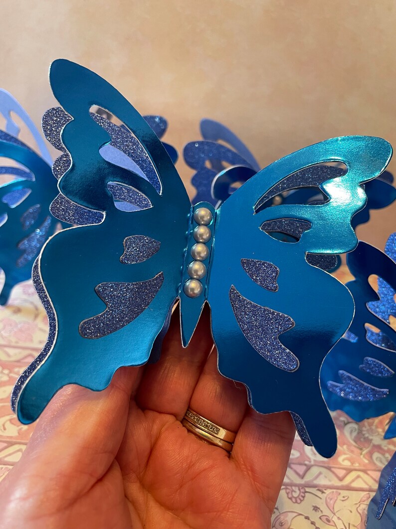 5 X 3 Layered 3D Extra Large Royal Blue Butterflies - Etsy