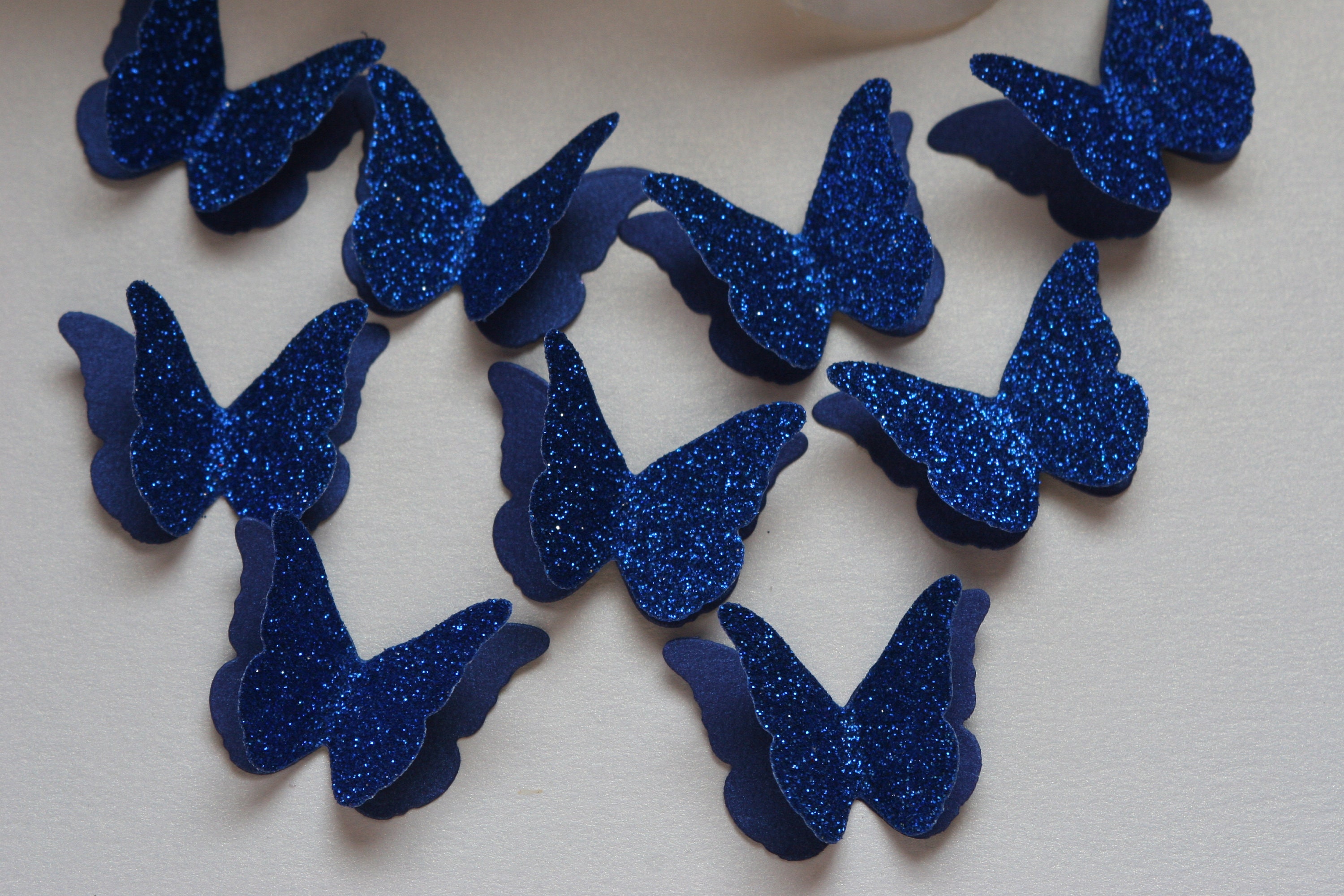 25 Lovely 3D Royal Blue Glitter and Shimmer Paper Butterflies - Etsy UK